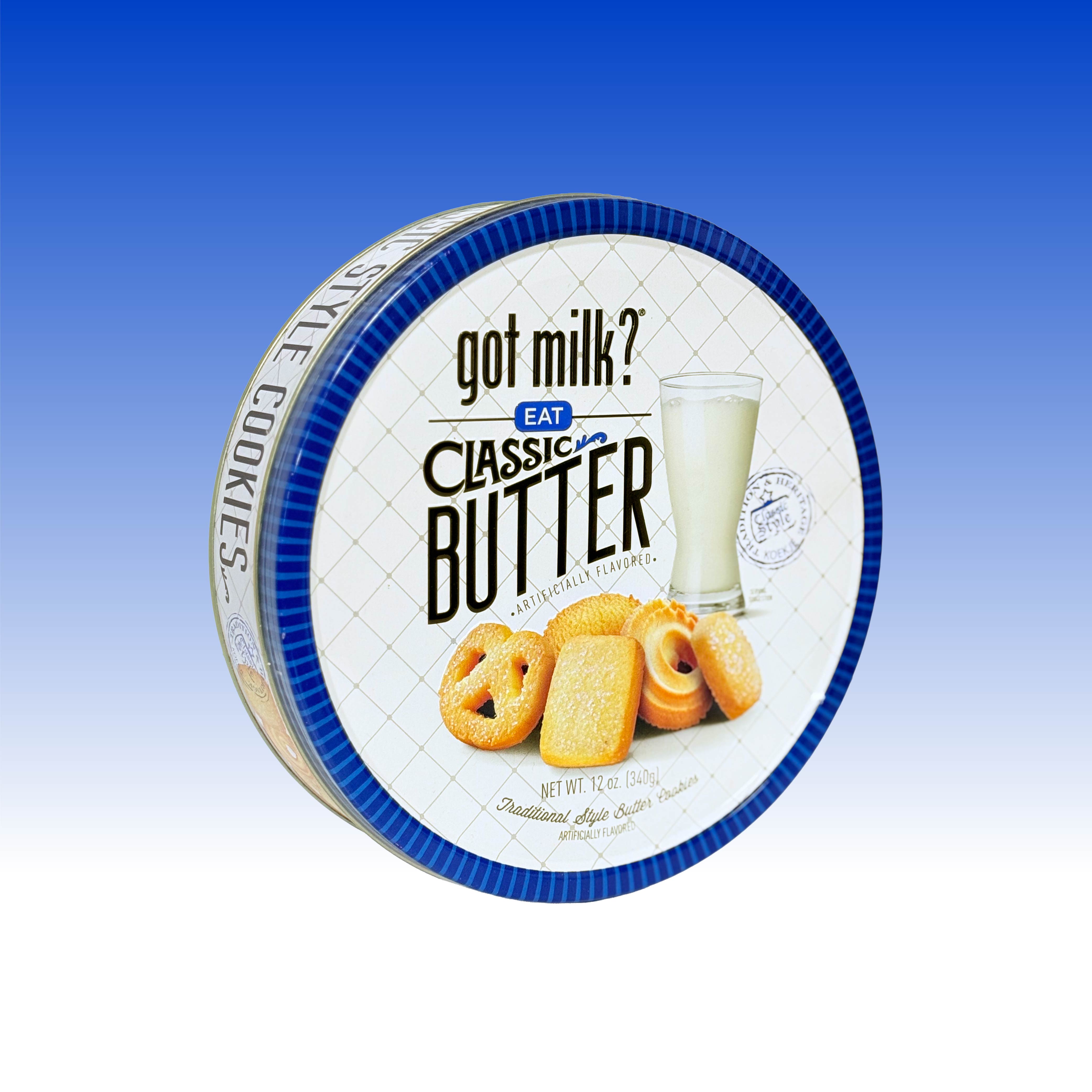 Got Milk? Classic Style Butter Cookies, Embossed Cookie Tin, 12 Oz. (1 ...